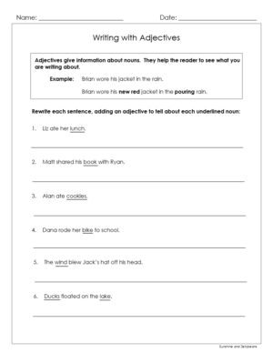 Adjectives - 5 worksheets - Explanations & Examples - Grades 2-3 - CCSS ...
