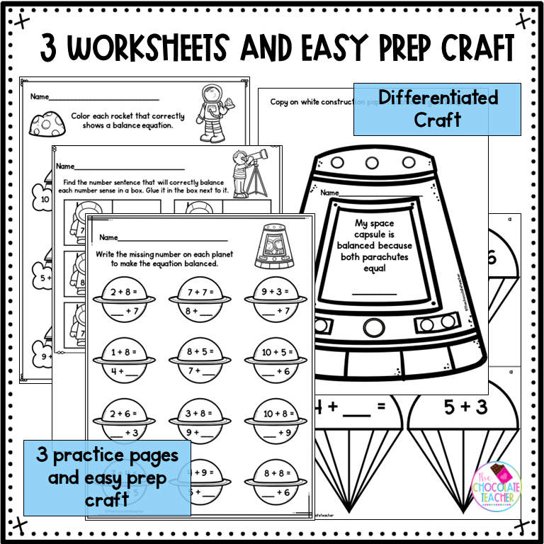 Balanced Equations - Addition - Task Cards - First Grade Math - Craft ...