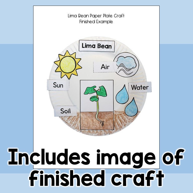 Lima Bean Paper Plate Craft Activity | What My Plant Needs to Grow ...