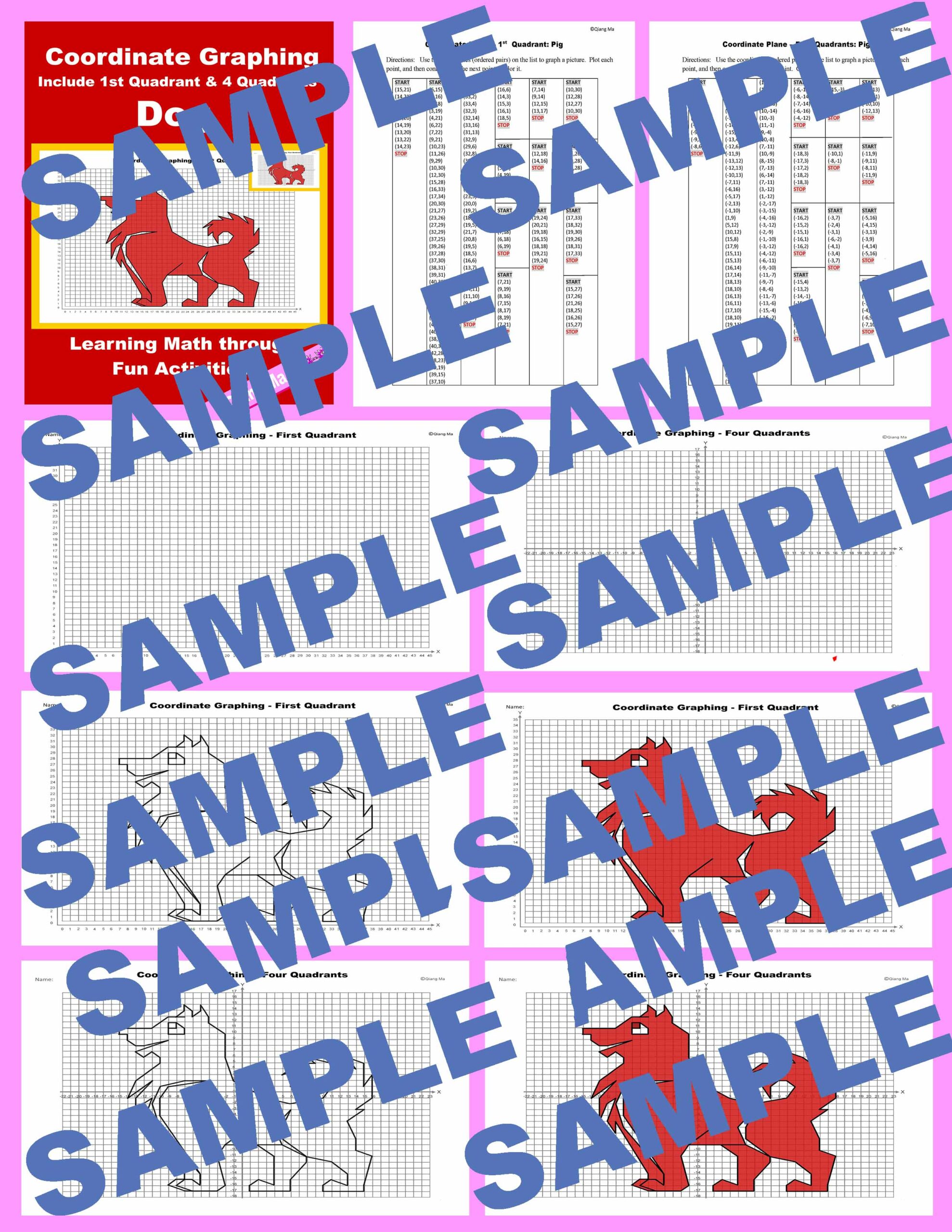 Chinese New Year Coordinate Plane Graphing Picture: Zodiac Dog | Made ...