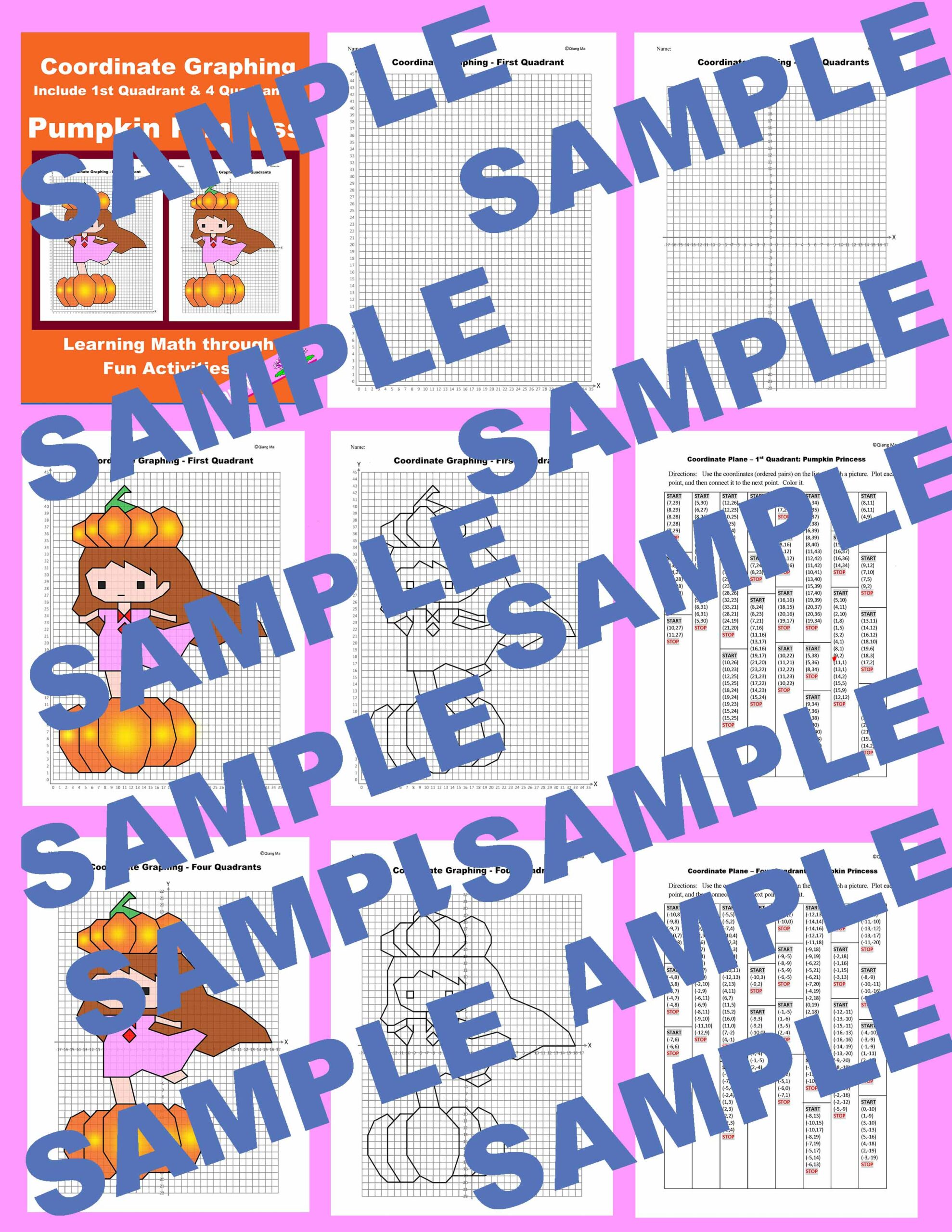 Halloween Coordinate Plane Graphing Picture: Pumpkin Princess | Made By ...