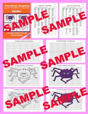 Halloween Coordinate Plane Graphing Picture: Spider | Made By Teachers