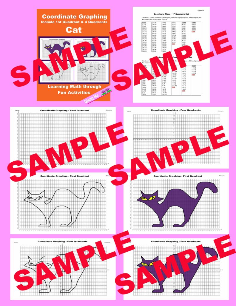Halloween Coordinate Plane Graphing Picture: Cat | Made By Teachers
