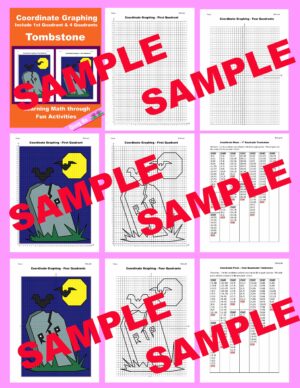 Halloween Coordinate Plane Graphing Picture: Tombstone | Made By Teachers