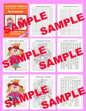 Halloween Coordinate Plane Graphing Picture: Scarecrow - Made By Teachers