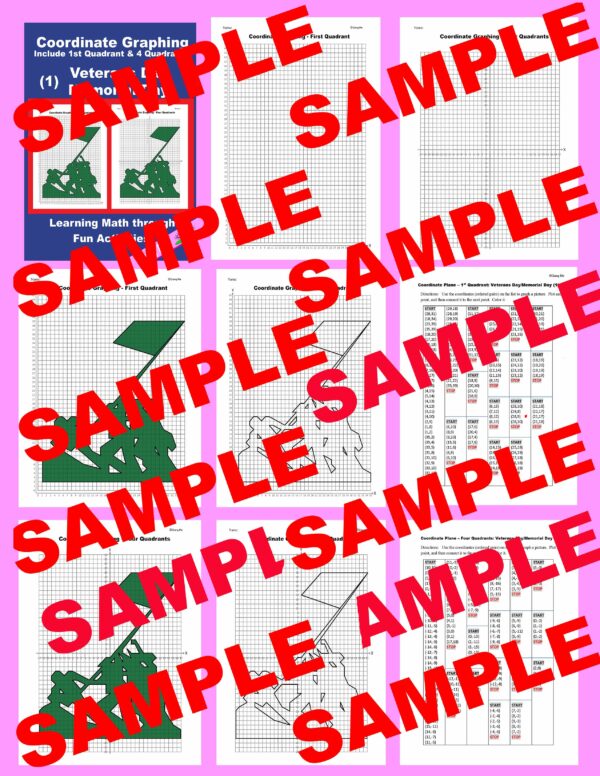 Memorial Day / Veterans Day Coordinate Plane Graphing: Soldier (1 ...
