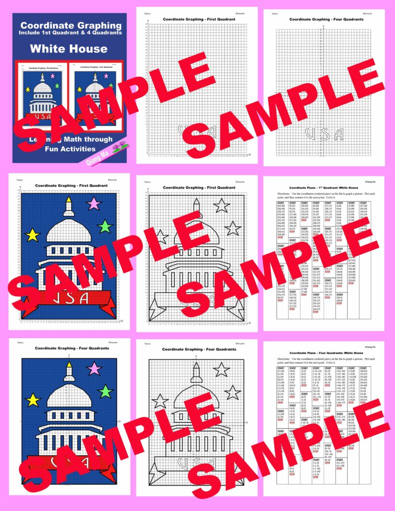 Patriot Coordinate Plane Graphing: White House | Made By Teachers