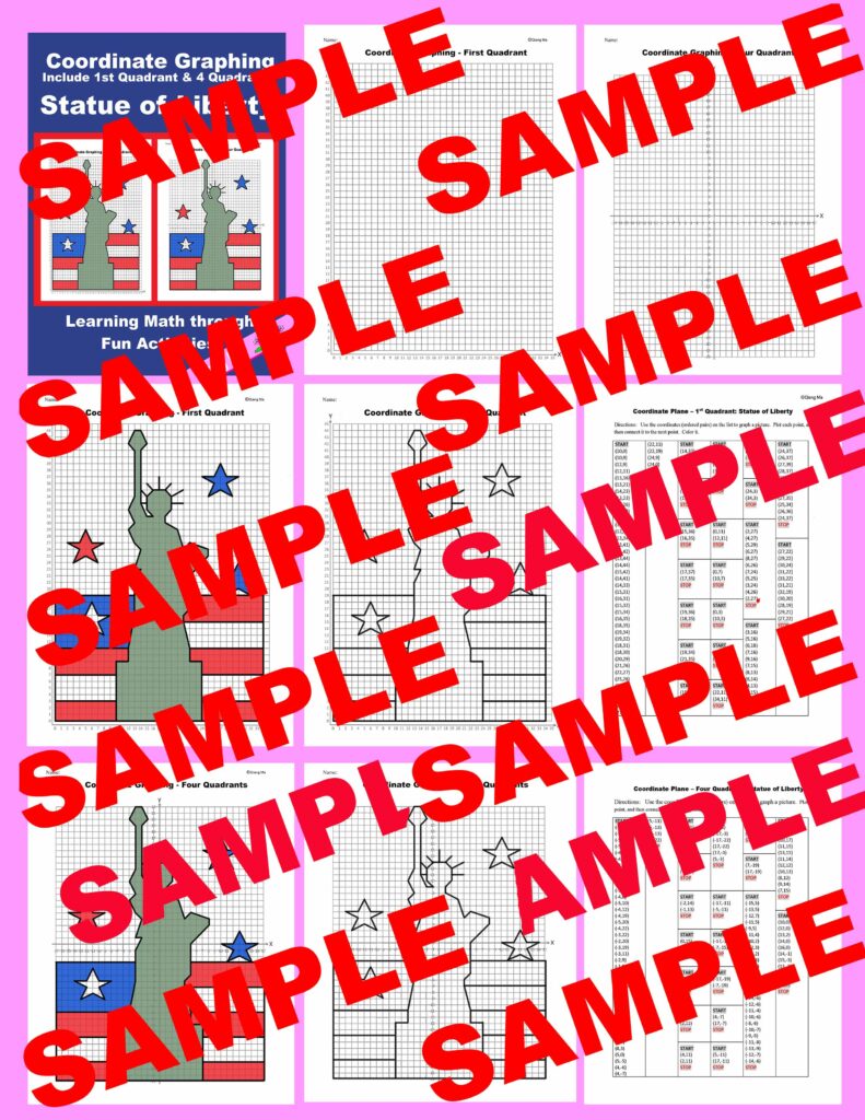 Patriot Coordinate Plane Graphing: Statue of Liberty | Made By Teachers