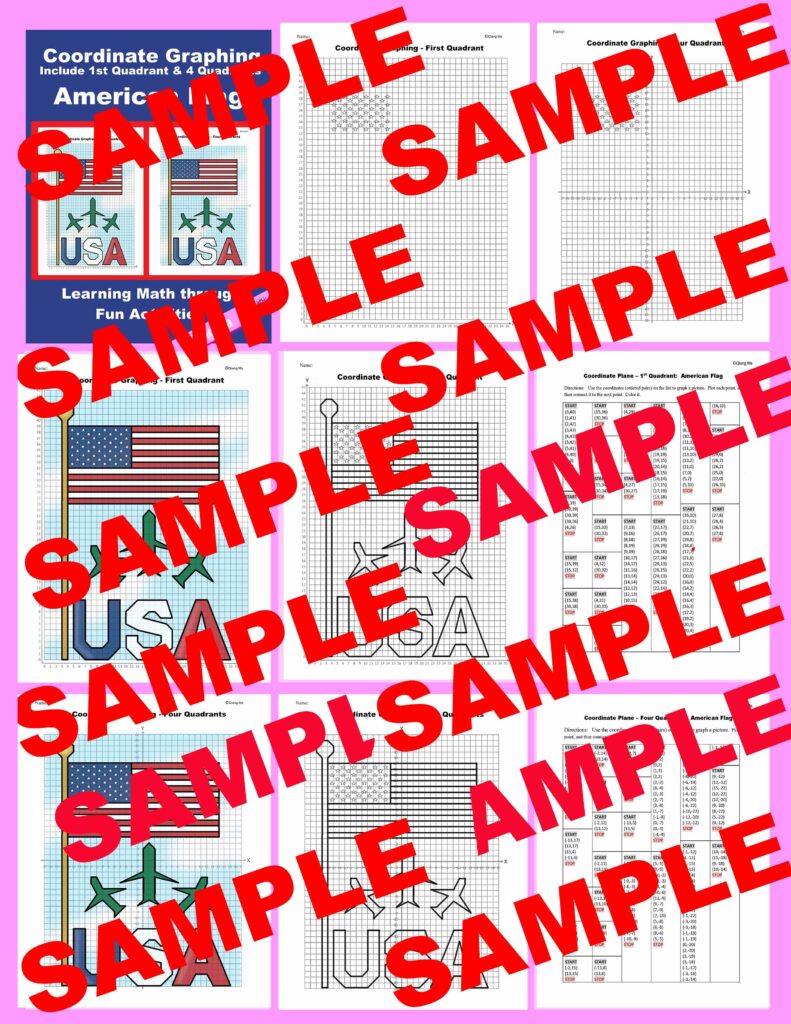 Patriot Coordinate Plane Graphing: American Flag | Made By Teachers
