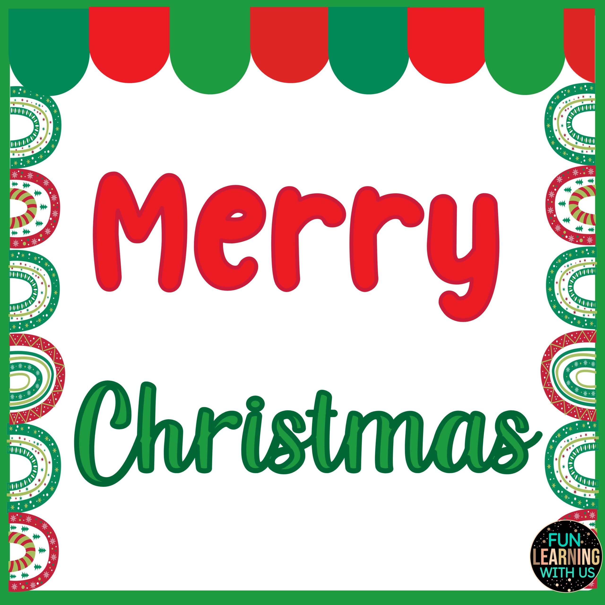 Christmas Rainbow Bulletin Board Décor | Merry Christmas December Door ...