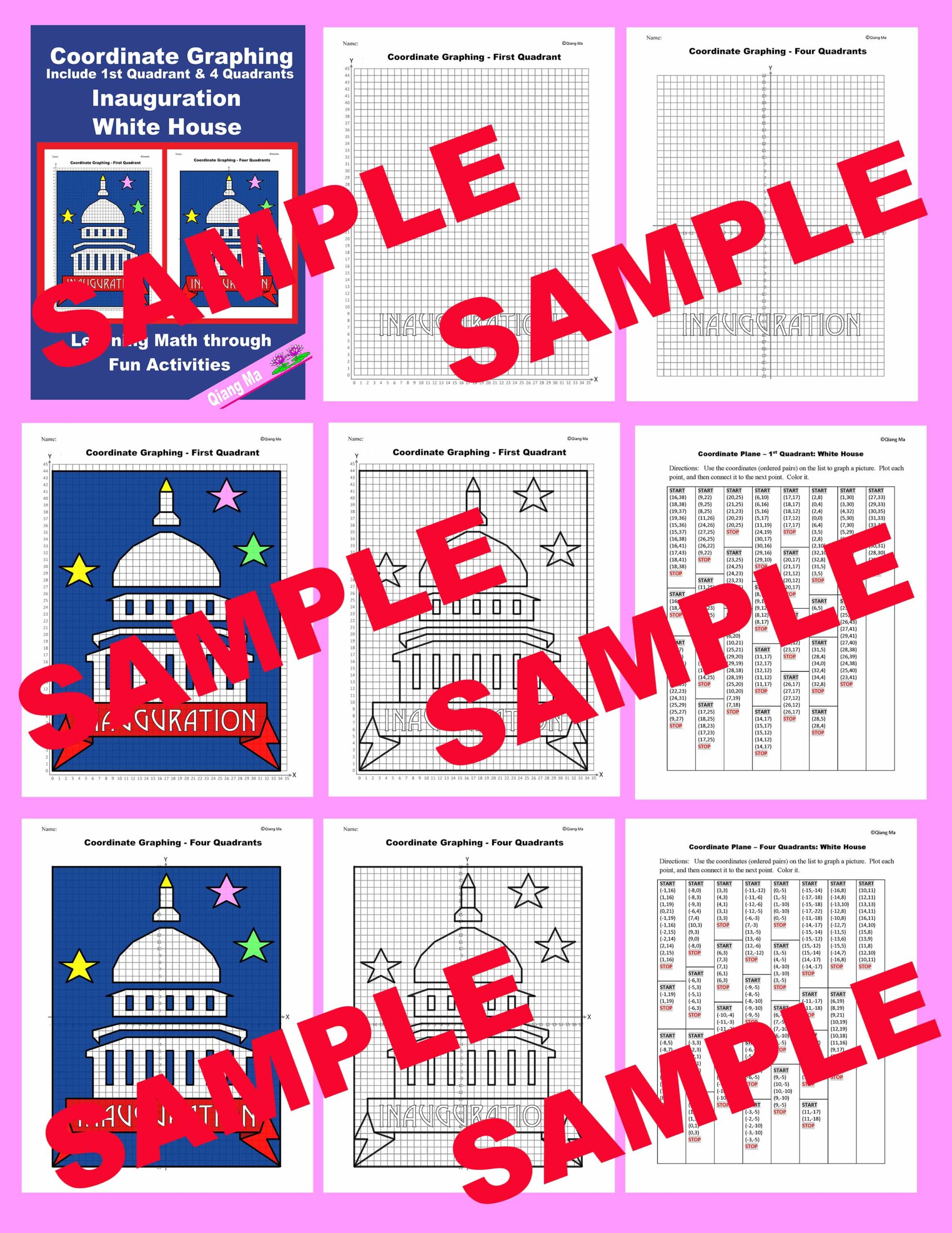 Inauguration Day Coordinate Plane Graphing: White House | Made By Teachers