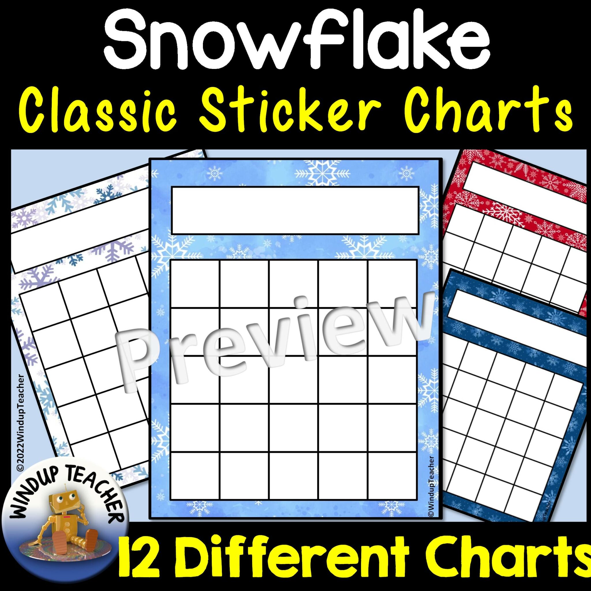 Snowflake Classic Sticker Charts - Made By Teachers