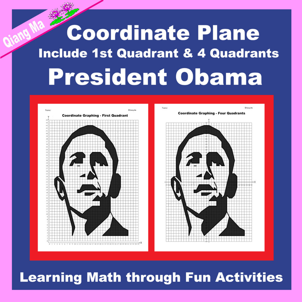 Presidents' Day Coordinate Plane Graphing Picture: Obama | Made By Teachers