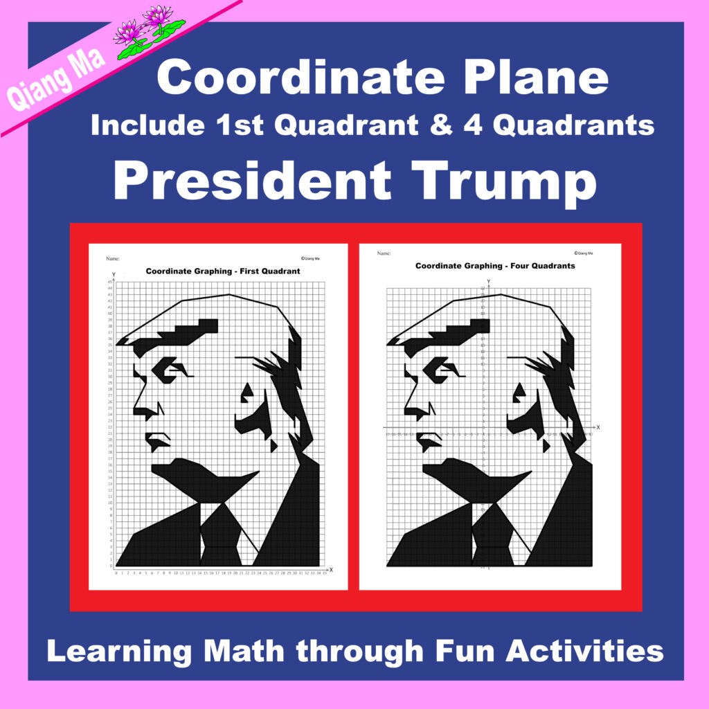 Presidents' Day Coordinate Plane Graphing Picture: Trump | Made By Teachers