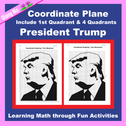 Presidents' Day Coordinate Plane Graphing Picture: Trump | Made By Teachers