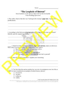 "The Loophole of Retreat" by Harriet Jacobs Close Reading Analysis ...