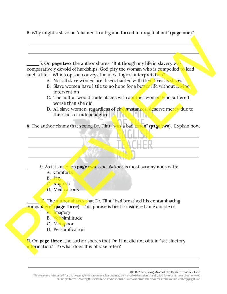 "The Loophole of Retreat" by Harriet Jacobs Close Reading Analysis ...
