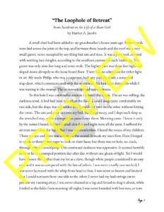 "The Loophole of Retreat" by Harriet Jacobs Close Reading Analysis ...