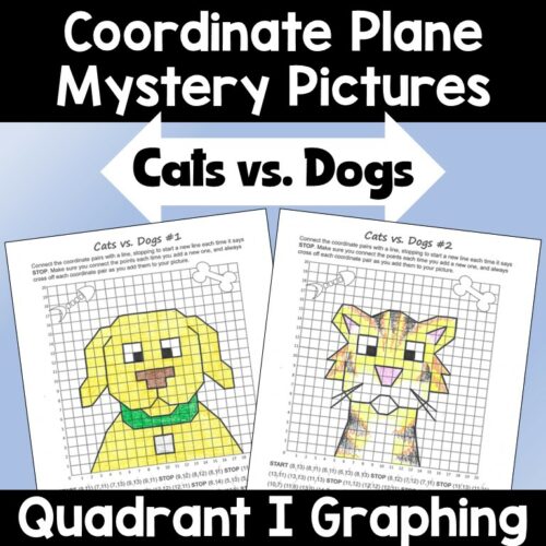 Coordinate Plane Mystery Pictures Quadrant I Cats vs. Dogs! - Made By ...