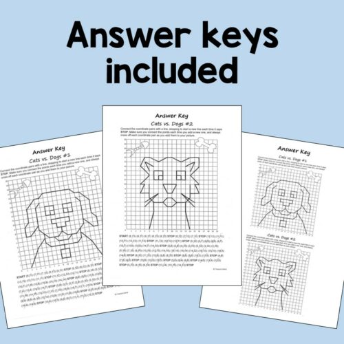 Coordinate Plane Mystery Pictures Quadrant I Cats vs. Dogs! | Made By ...