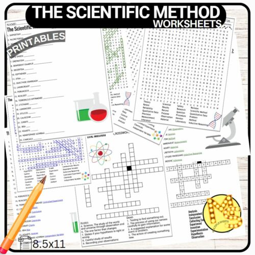 The Scientific Method Worksheets Crossword-Word Scramble-Word Search ...