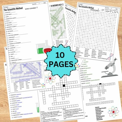 The Scientific Method Worksheets Crossword-Word Scramble-Word Search ...