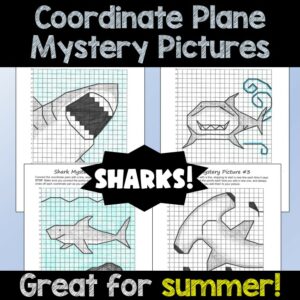 Coordinate Plane Mystery Graphing Pictures Activity Quadrant I Sharks ...