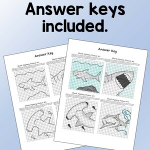 Coordinate Plane Mystery Graphing Pictures Activity Quadrant I Sharks ...