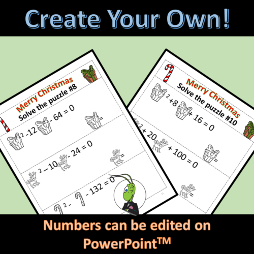 Christmas Factoring A=1 | Algebra 1 | Logic Puzzles | Made By Teachers