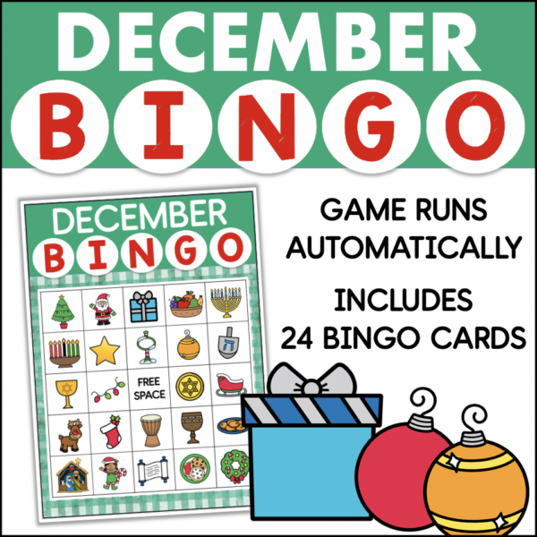 December CHRISTMAS Bingo Game + HANUKKAH & KWANZAA | Made By Teachers