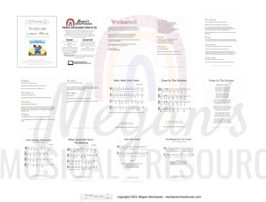 Preschool Music Lesson Plan | Little Blue Truck | Music and Movement ...