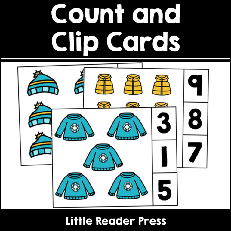 12 Winter Clothes Count and Clip Cards - Made By Teachers