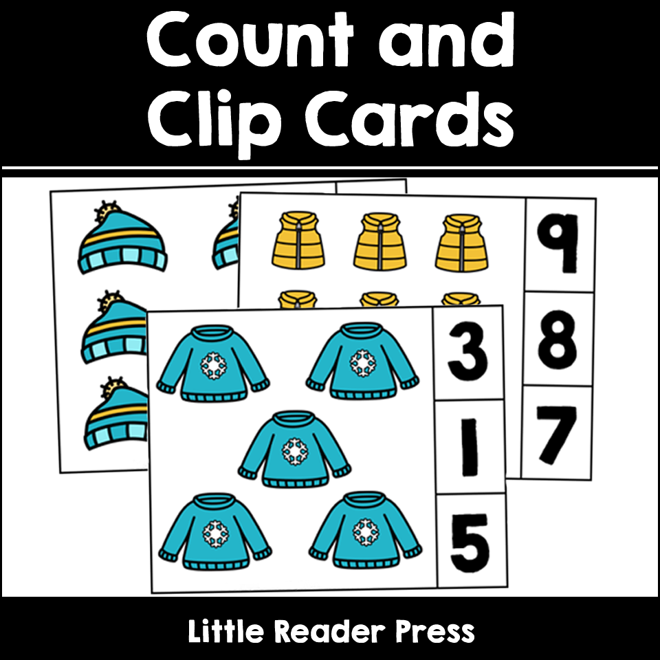12 Winter Clothes Count and Clip Cards | Made By Teachers