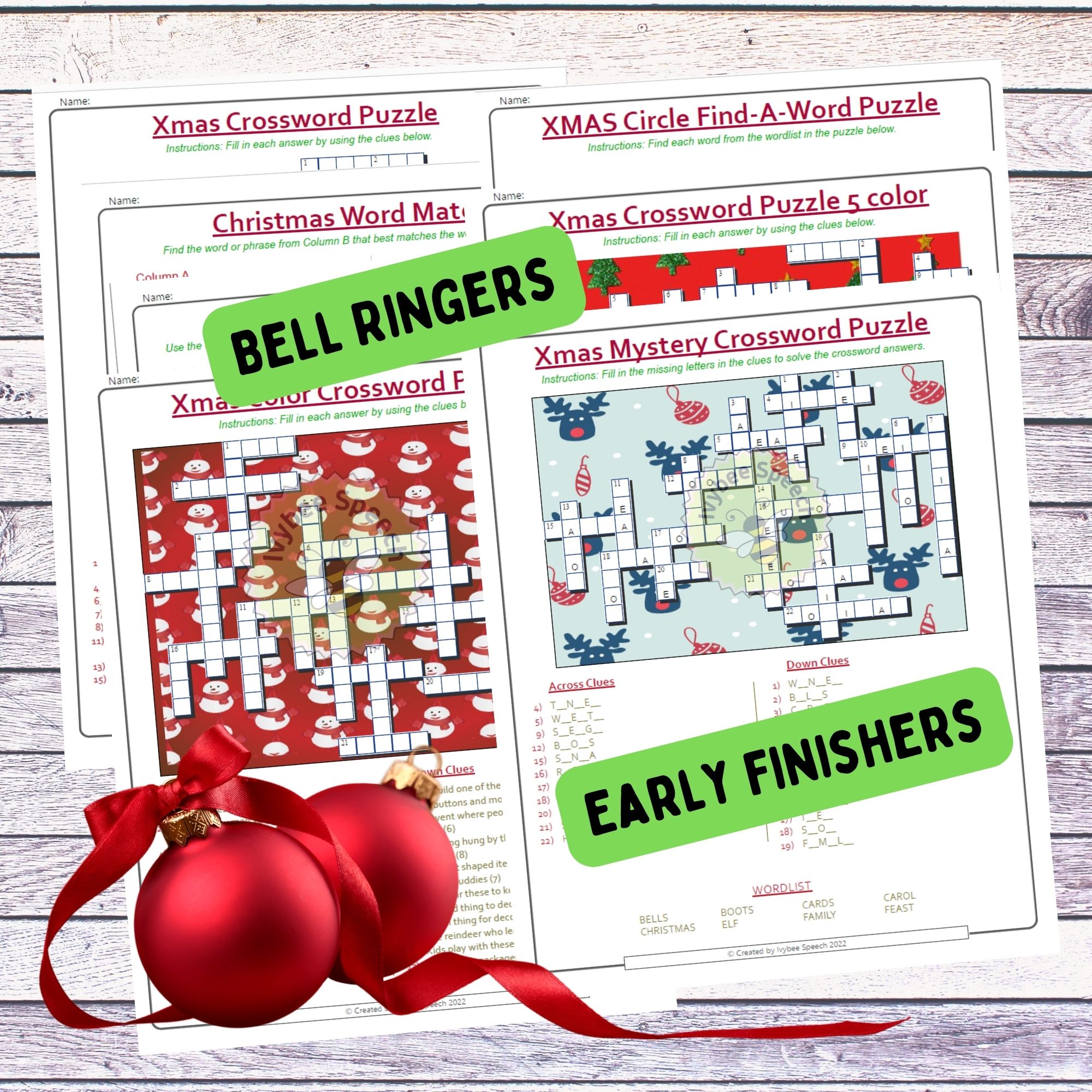 Christmas Holiday Puzzles Crosswords, Codebreakers, Jumbles, Word ...