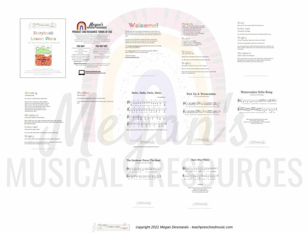 Preschool Music Lesson Plan | The Watermelon Seed | Music and Movement ...