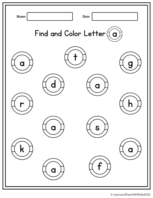 Lowercase Letters Find and Color Worksheets | Made By Teachers