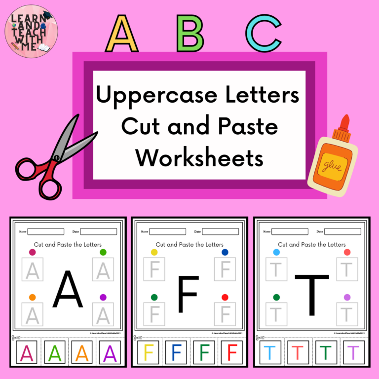 Alphabet Cut and Paste Worksheets Uppercase Letters | Made By Teachers