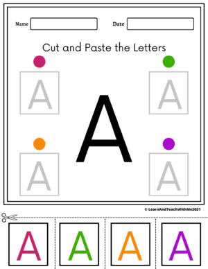 Alphabet Cut and Paste Worksheets Uppercase Letters | Made By Teachers