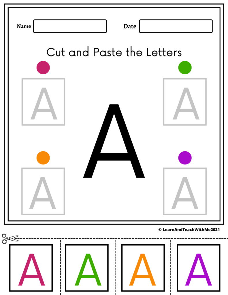 Alphabet Cut and Paste Worksheets Uppercase Letters | Made By Teachers