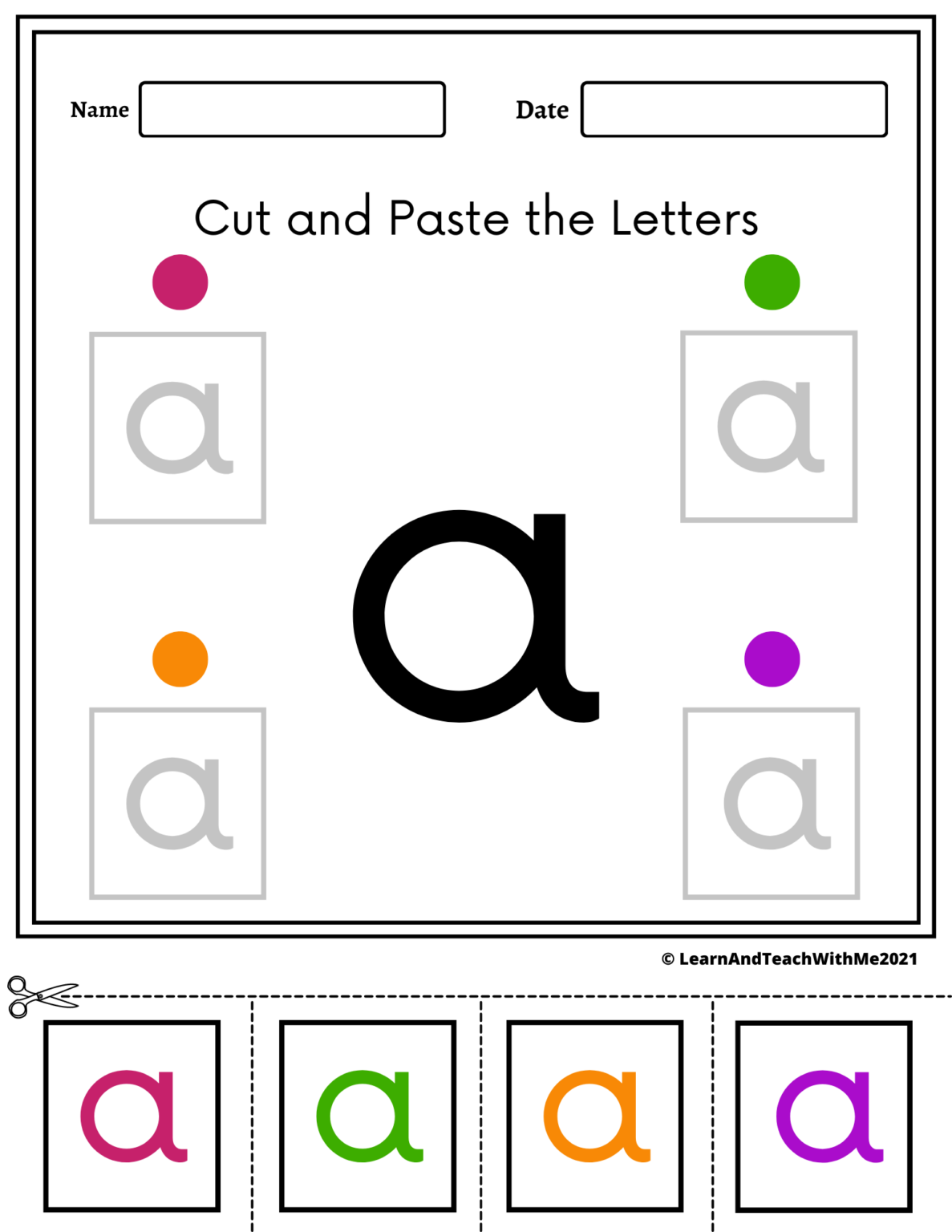 Alphabet Cut and Paste Worksheets Lowercase Letters | Made By Teachers