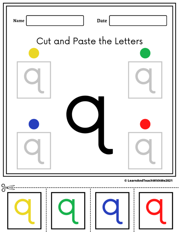 Alphabet Cut and Paste Worksheets Lowercase Letters | Made By Teachers