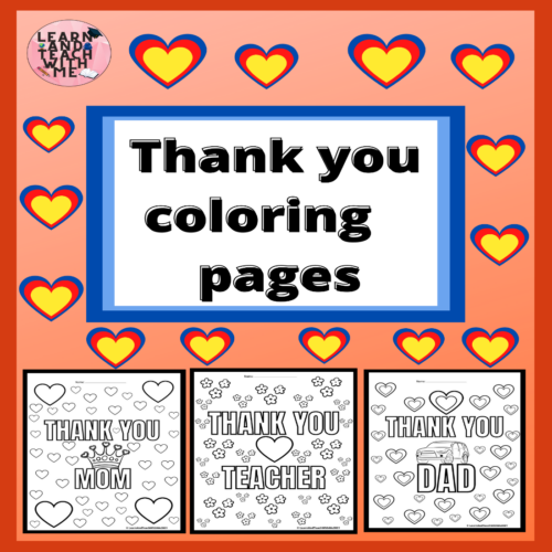 Parents and Teachers Appreciation Thank You Coloring Pages | Made By ...