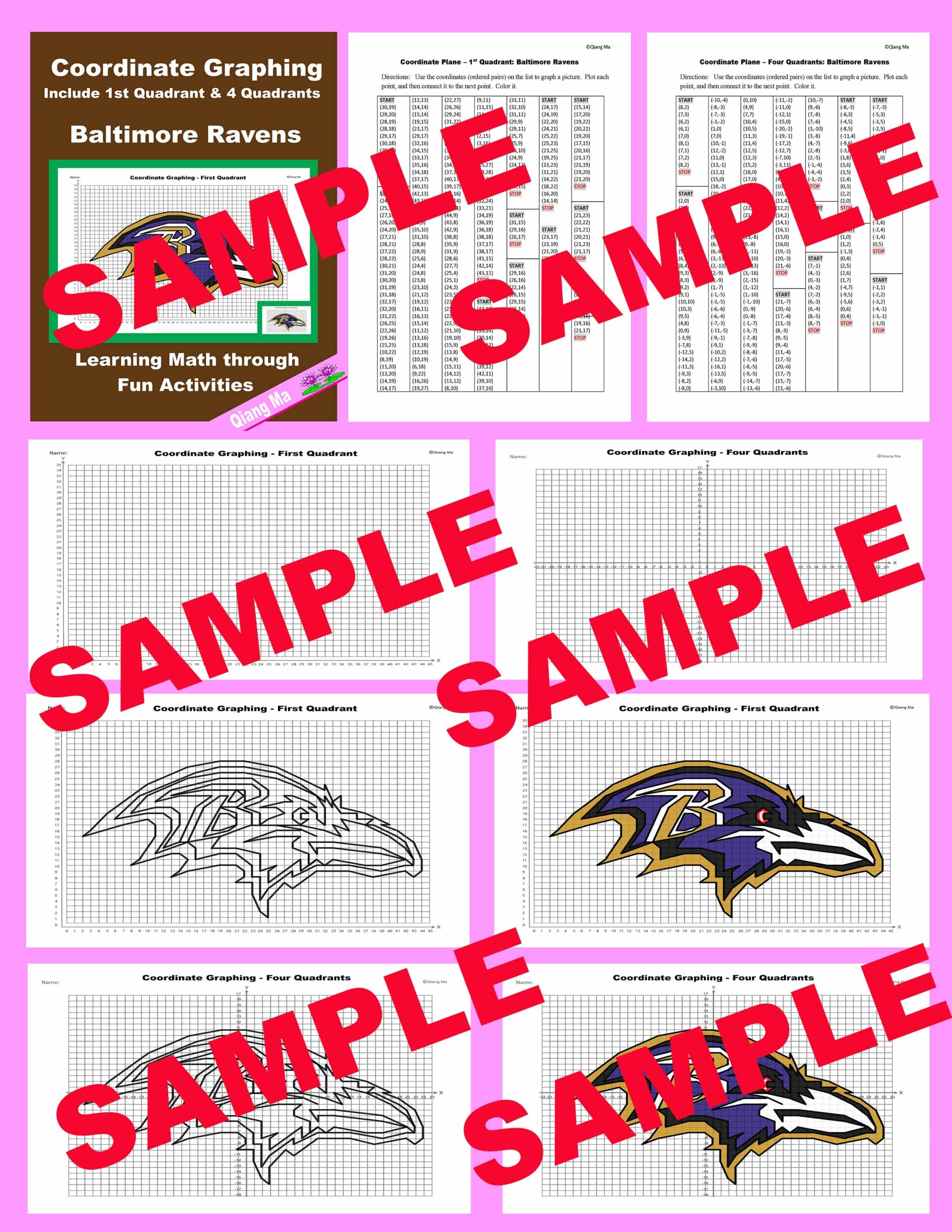 Super Bowl Coordinate Plane Graphing Picture: Baltimore Ravens | Made ...