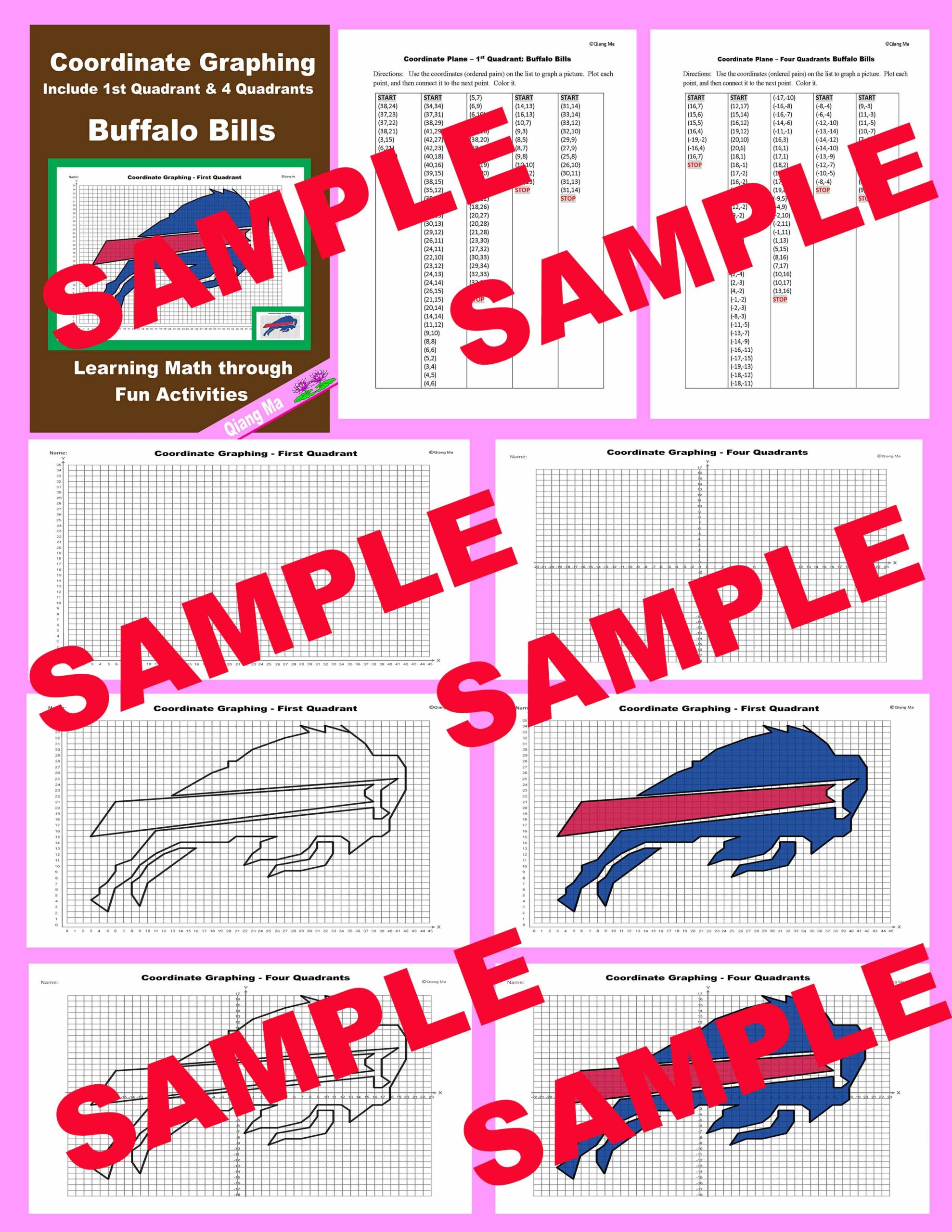 Super Bowl Coordinate Plane Graphing Picture: Buffalo Bills | Made By ...