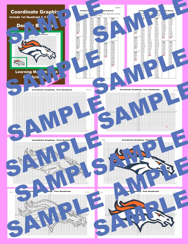 Super Bowl Coordinate Plane Graphing Picture: Denver Broncos | Made By ...