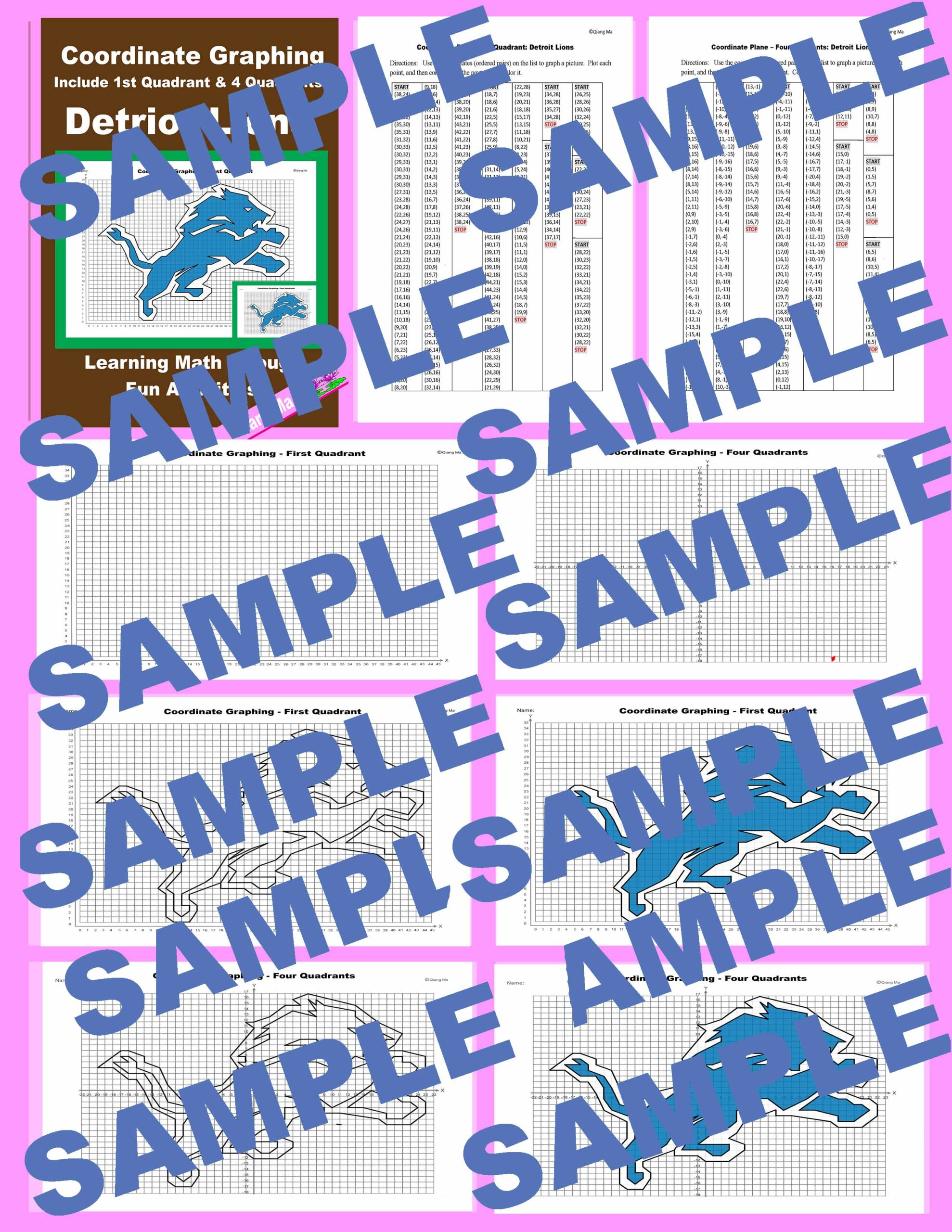 Super Bowl Coordinate Plane Graphing Picture: Detroit Lions | Made By ...