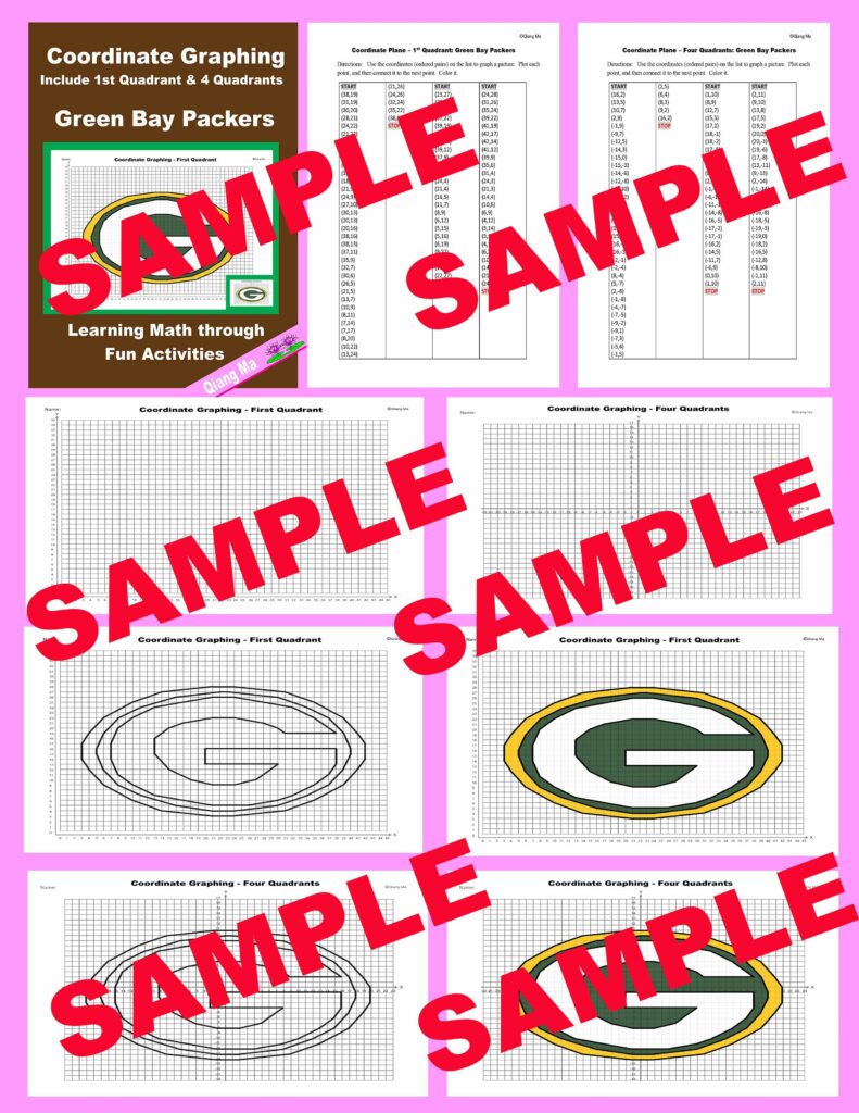 Super Bowl Coordinate Plane Graphing Picture: Green Bay Packers | Made ...