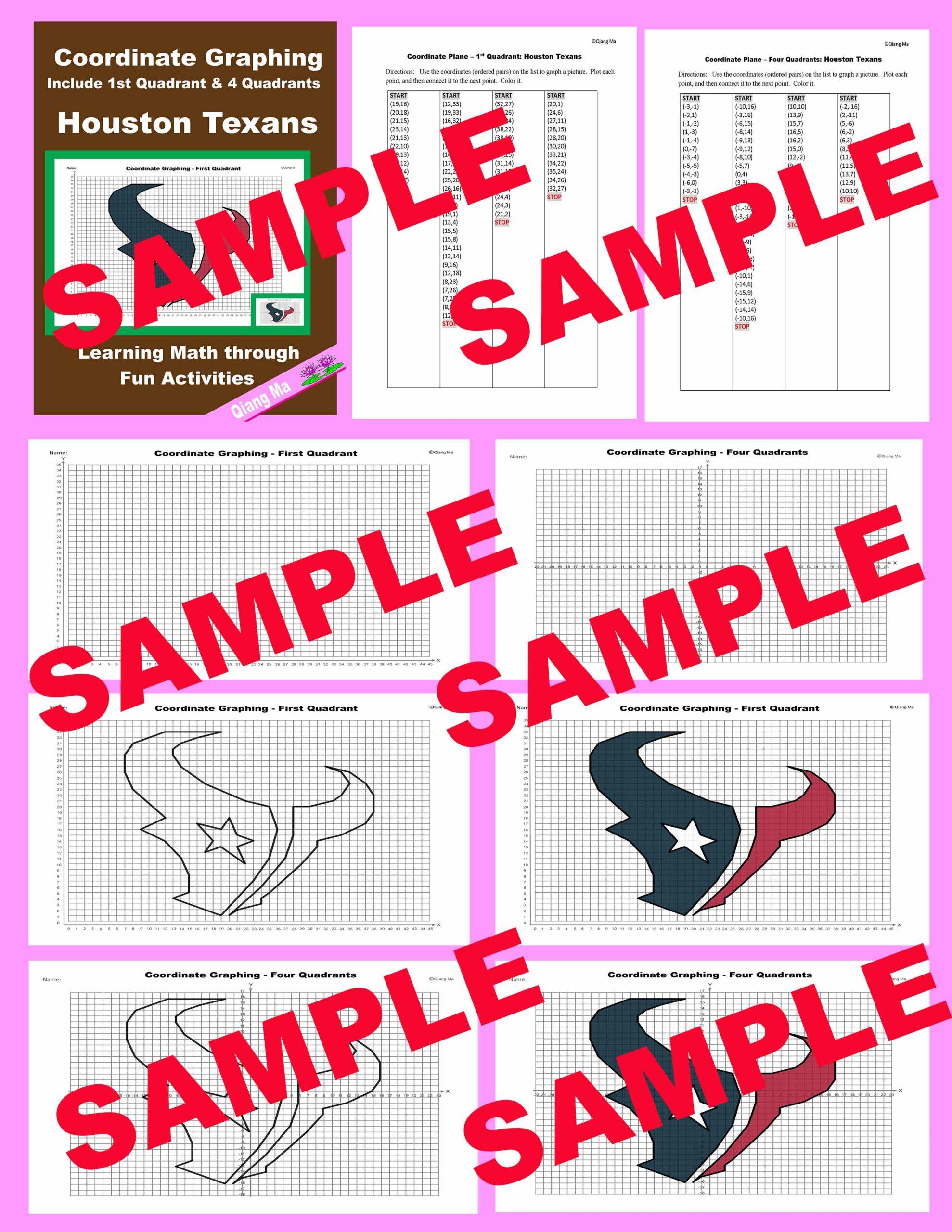 Super Bowl Coordinate Plane Graphing Picture: Houston Texans | Made By ...