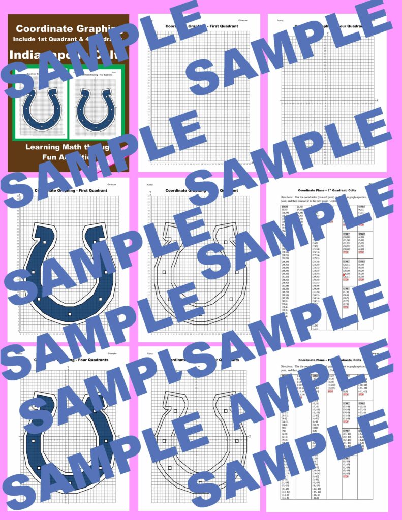 Super Bowl Coordinate Plane Graphing Picture: Indianapolis Colts | Made ...
