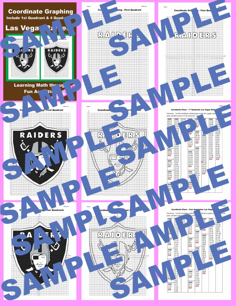 Super Bowl Coordinate Plane Graphing Picture: Las Vegas Raiders | Made ...